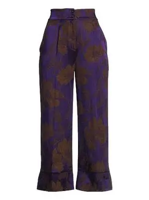 ALESSIA SANTI Floral Jacquard Flared Pants - Purple