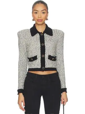 L'Agence Arielle Collared Jacket - White & Black