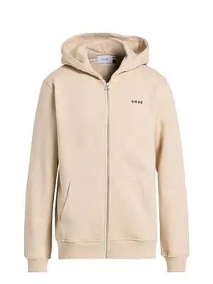 SHOE Cotton Fleece Zip-up Sweatshirt - Beige