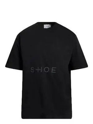 SHOE T-shirt Size Cotton, Polyester - Black