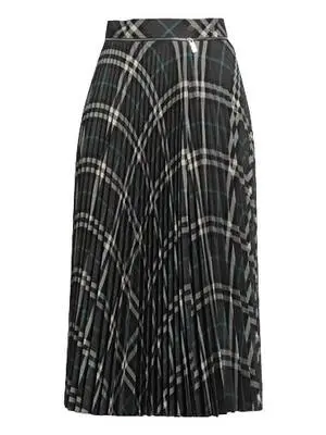 Burberry Midi Wrap Pleated Skirt - Brown