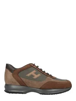 Hogan Leather And Textile Sneakers - Brown