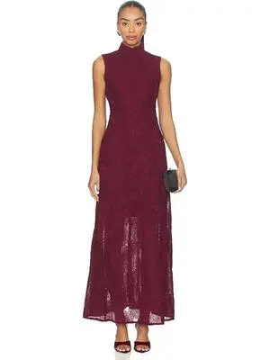 Remain Birger Christensen Flower Mesh Maxi Dress - Zinfandel