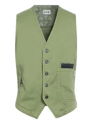 BERNA Tailored Vest With Appliqués - Green