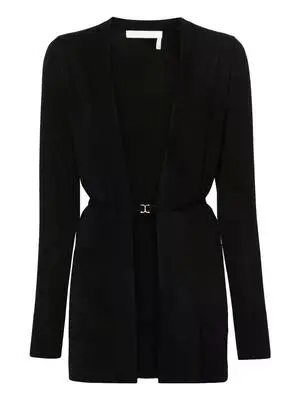 Chloé Belted Wool Cardigan - Black