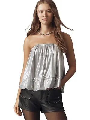 Maeve Strapless Bubble Top - Slate