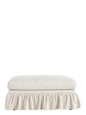 Anthropologie Bowen Sorrento Stripe Ruffle Ottoman - Grey
