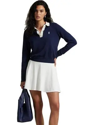 Ralph Lauren Cable-motif A-line Skort - Ceramic White/navy