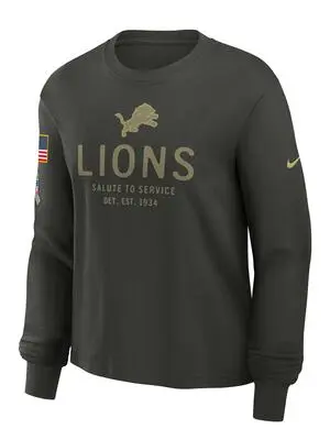 Nike Detroit Lions Salute To Service Sideline Dri-fit Nfl Long-sleeve T-shirt - Brown