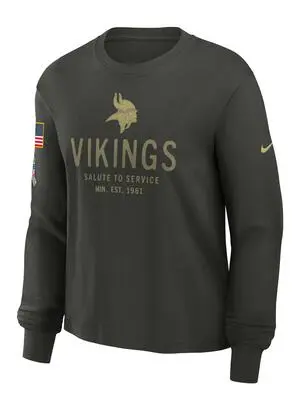 Nike Minnesota Vikings Salute To Service Sideline Dri-fit Nfl Long-sleeve T-shirt - Brown