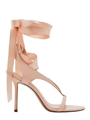REISS Lillian Royal Ballet Ribbon Sandals - Pink