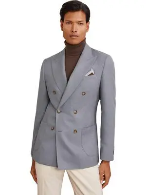 REISS Slim-Fit Double-Breasted Wool-Blend Blazer