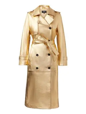 Mackage Gael Leather Trench Coat - Gold