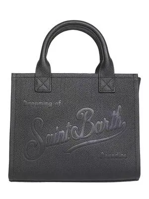 MC2 SAINT BARTH Midi Vanity Leather Tote Bag - Black