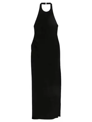 ELEH Halterneck Ruched Dress - Black