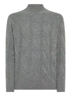 Seventy Cable-knit High-neck Sweater - Grey