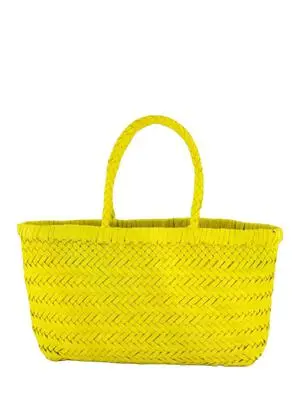 Dragon Diffusion Flat Leather Tote - Yellow