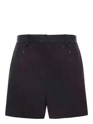 Max Mara Crystal-embellished Wool Shorts - Black