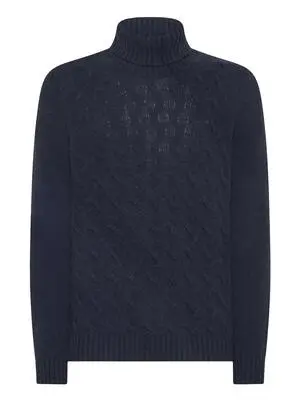 Seventy Roll-neck Cable-knit Sweater - Blue