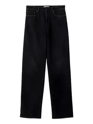 Miu Miu Washed Jeans With Stitching - Black