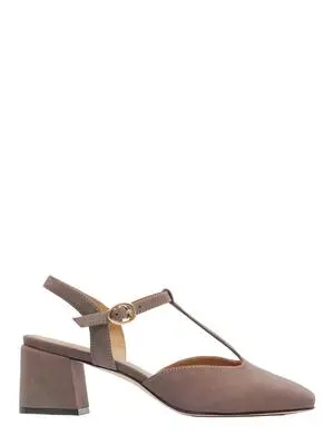 Bernardo 50mm T-strap Block-heel Pumps - Grey