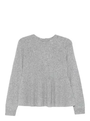 Ba&sh Knitted Peplum Top - Grey