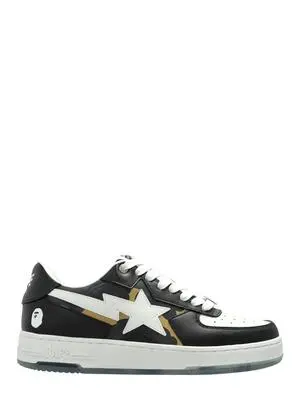 A BATHING APE® Low-top Leather Sneakers - Black