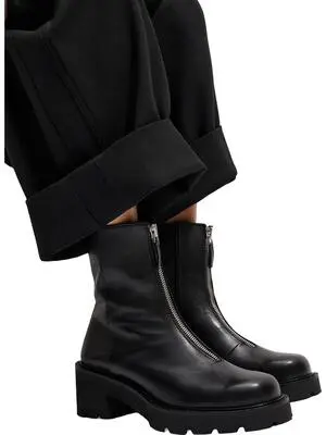 ME+EM Zip Front Ankle Boots - Black