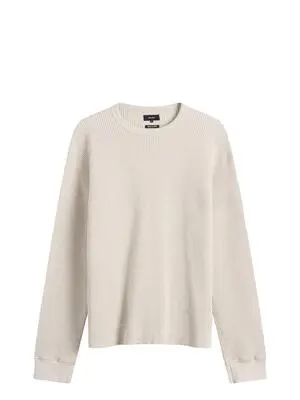 BEAMS Waffle Crew Neck Sweatshirt - Oatmeal