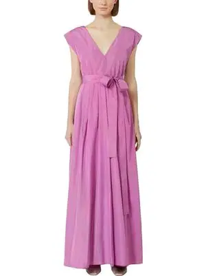 Max Mara Embellished V-neck Maxi Dress - Pink