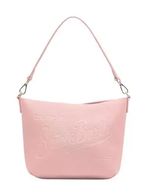 MC2 SAINT BARTH Aline Embossed Leather Shoulder Bag - Pink