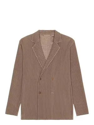 Issey Miyake Tailored Pleats Blazer In Grey - Riverside Gray