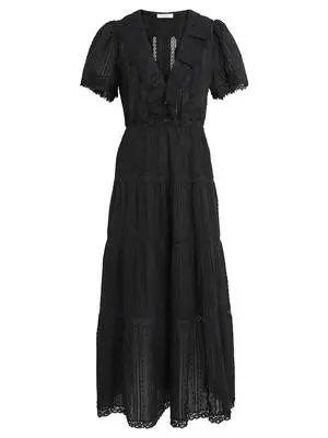 DÔEN Cotton Gabriella Midi Dress - Black