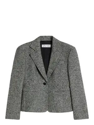 Max Mara Single-breasted Tweed Blazer - White Blac