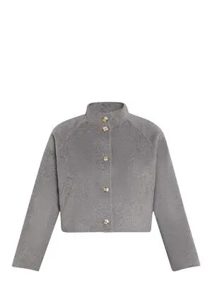 Loulou De Saison Nyma Wool-cashmere Crop Jacket - Grey Melan