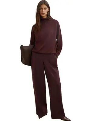 REISS Wendy Wool Roll-neck Jumper - Burgundy