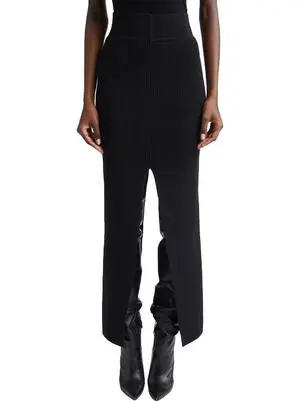Rick Owens Concordian Sliced Wool Knit Skirt - Black