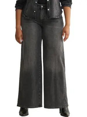 Warp + Weft High-waist Wide-leg Jeans - Overcast