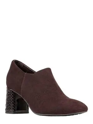 DONALD PLINER Pleeze Block Heel Bootie - Dark Brown