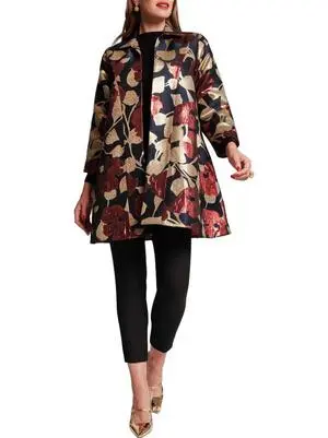 FRANCES VALENTINE Cornelia Swing Coat - Navy/gold/multi