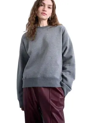 Topshop Oversized Cotton-blend Sweatshirt - Grey