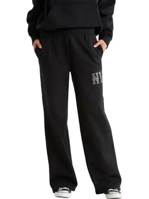 PACSUN Rhinestone Baggy Sweatpants - Black