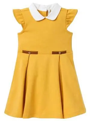 Janie And Jack Flutter Sleeve Ponte Dress - Yellow
