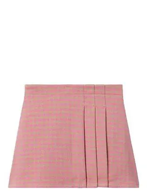 Janie And Jack Houndstooth Pleated Skirt - Pink