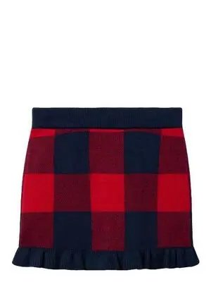 Janie And Jack Plaid Sweater Skirt - Red