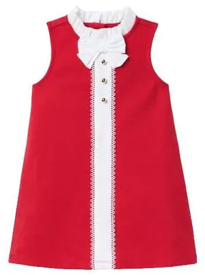 Janie And Jack Lace Trim Ponte Dress - Red