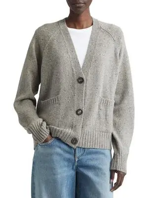 JOHNSTONS OF ELGIN Relaxed Fit Belted Donegal Cashmere Cardigan