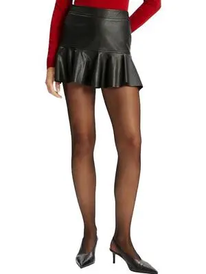 Bardot Tisch Faux Leather Miniskirt - Black