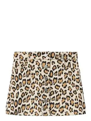 JANIE AND JACK Leopard Print Button-Down Skirt