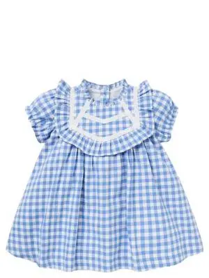Janie And Jack Gingham Ruffle Dress - Blue